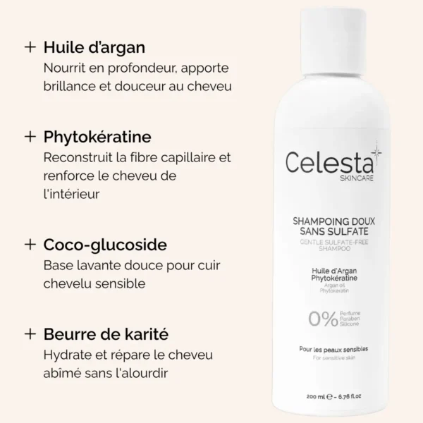 Shampoing sans Sulfate sans Silicone sans Parabène | Celesta Skincare